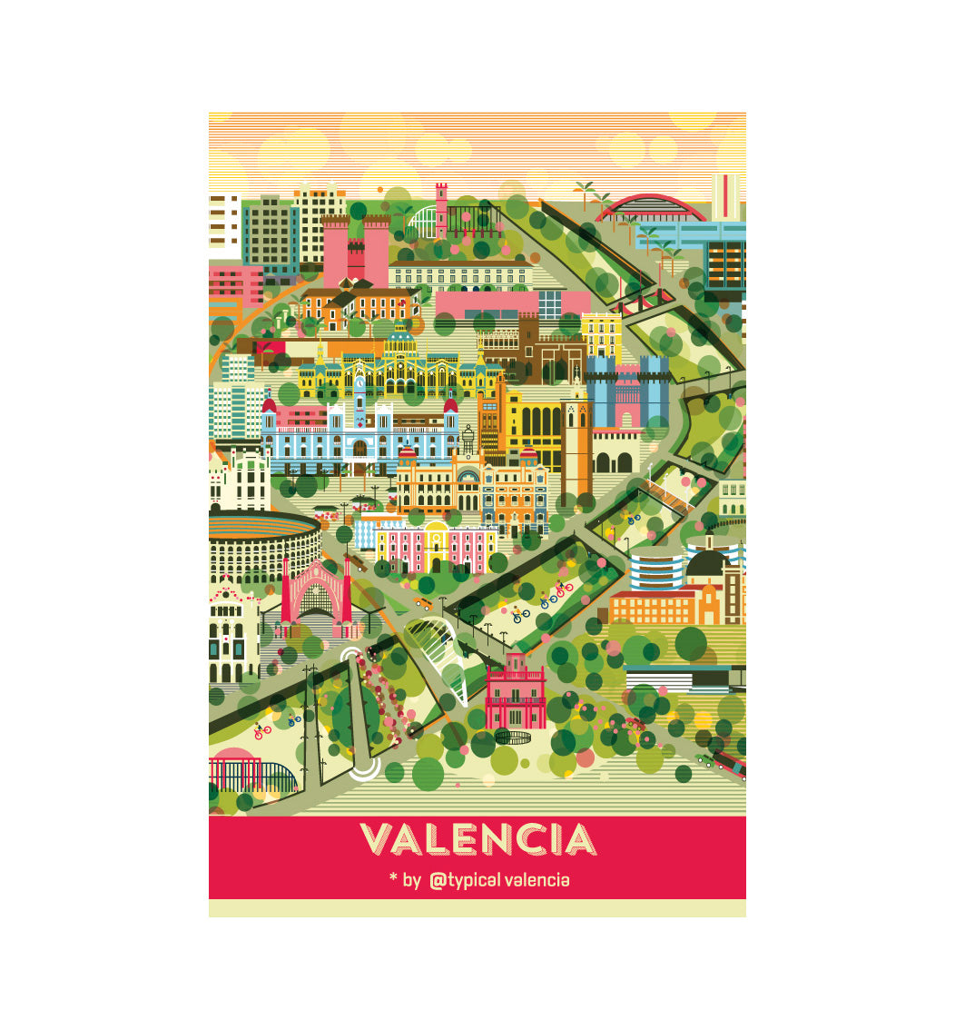 POSTAL / POSTCARD MAPA CENTRO HISTÓRICO – atypical valencia